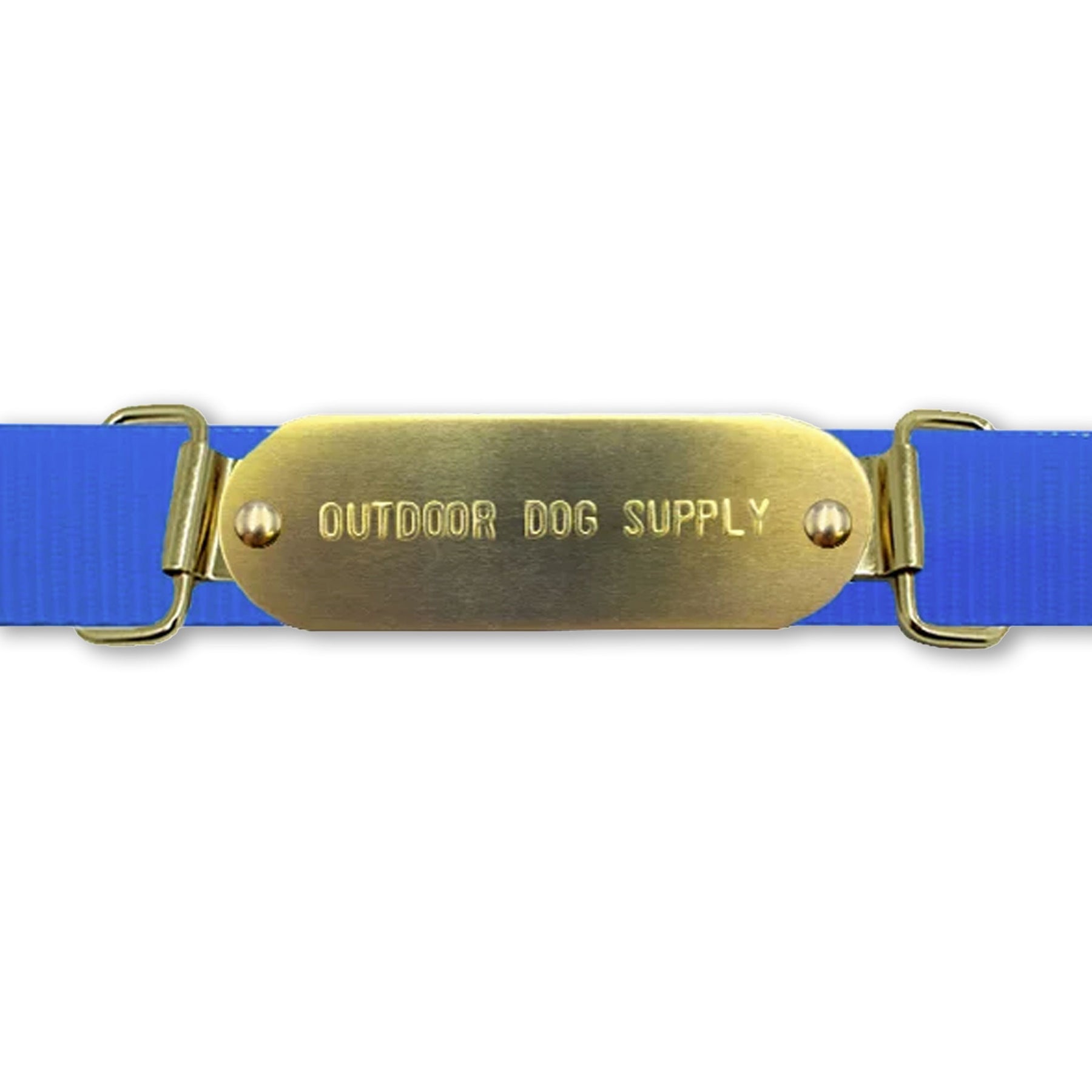 Custom 1" x 3" Raised Lettering Brass Dog Collar Name Tags with Tag Sl ...