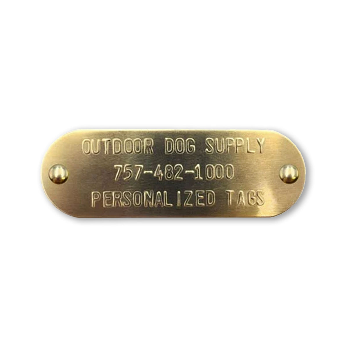 Custom 1" x 3" Raised Lettering Brass Dog Collar Name Tags – Outdoor ...