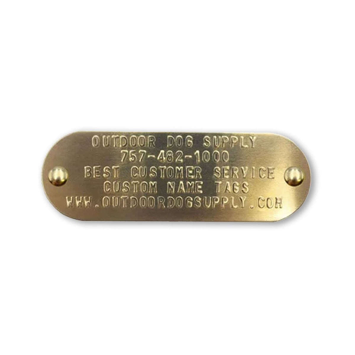 Custom 1" x 3" Raised Lettering Brass Dog Collar Name Tags – Outdoor ...