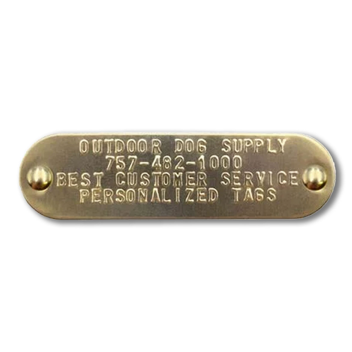 Custom ¾" x 2¾" Raised Lettering Brass Dog Collar Name Tags – Outdoor ...