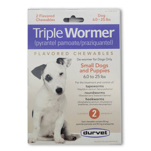 Durvet Triple Wormer for Puppies and Small Dogs 6 to 25 Pounds ...