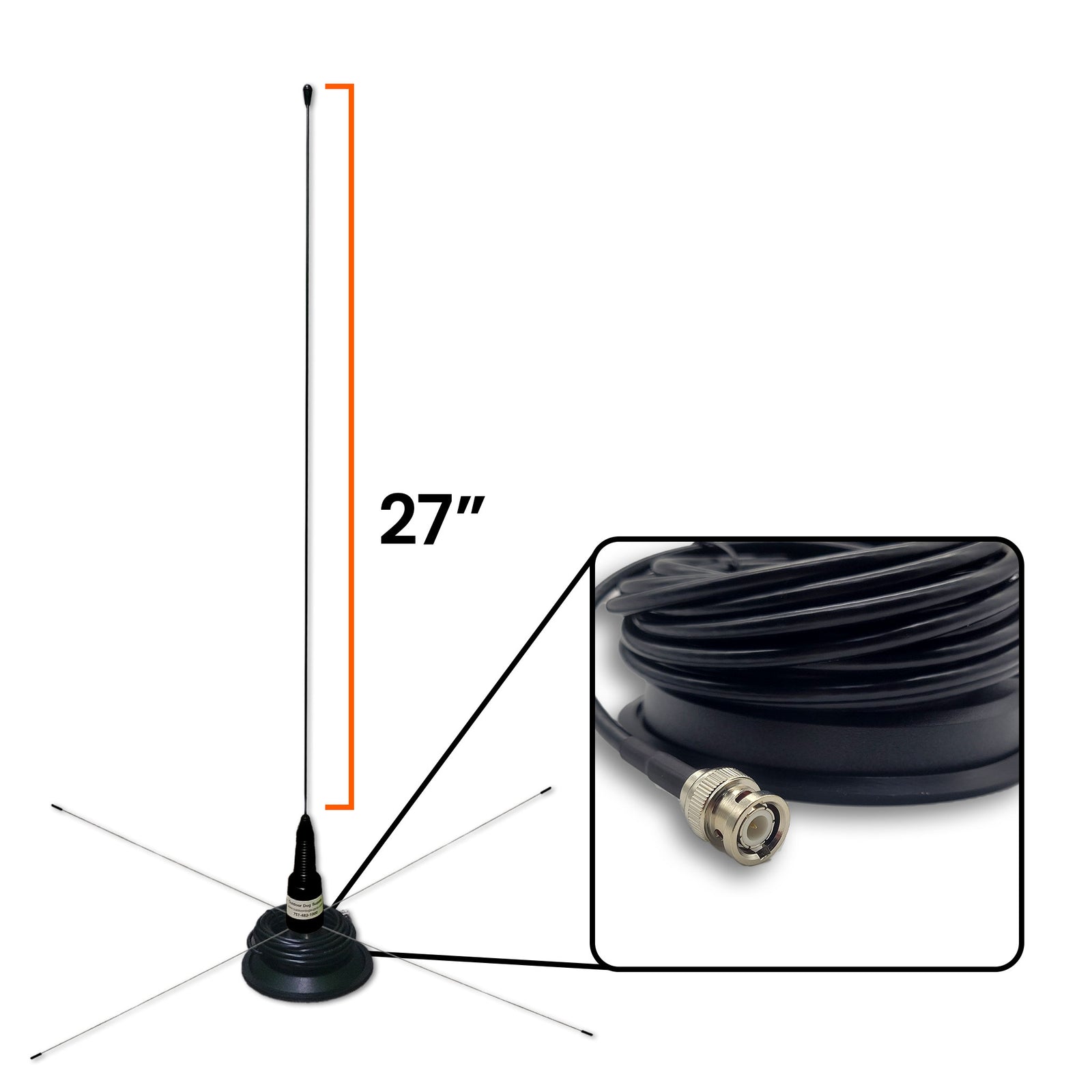 Extended Reach Magnetic Mount with Whip Antenna for Garmin Alpha & Ast ...